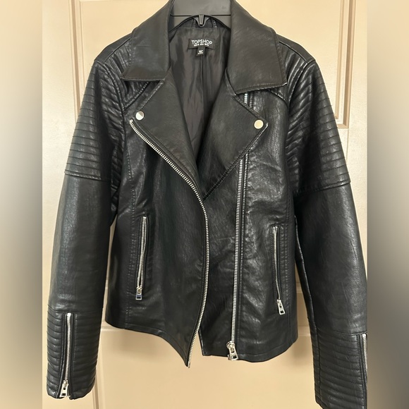 Topshop | Jackets & Coats | Topshop Faux Leather Moto Jacket | Poshmark